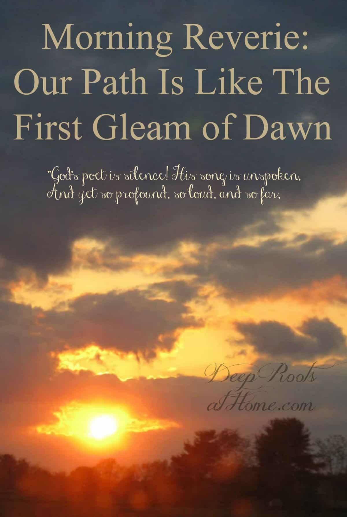 Morning Reverie: Our Path Is Like The First Gleam of Dawn