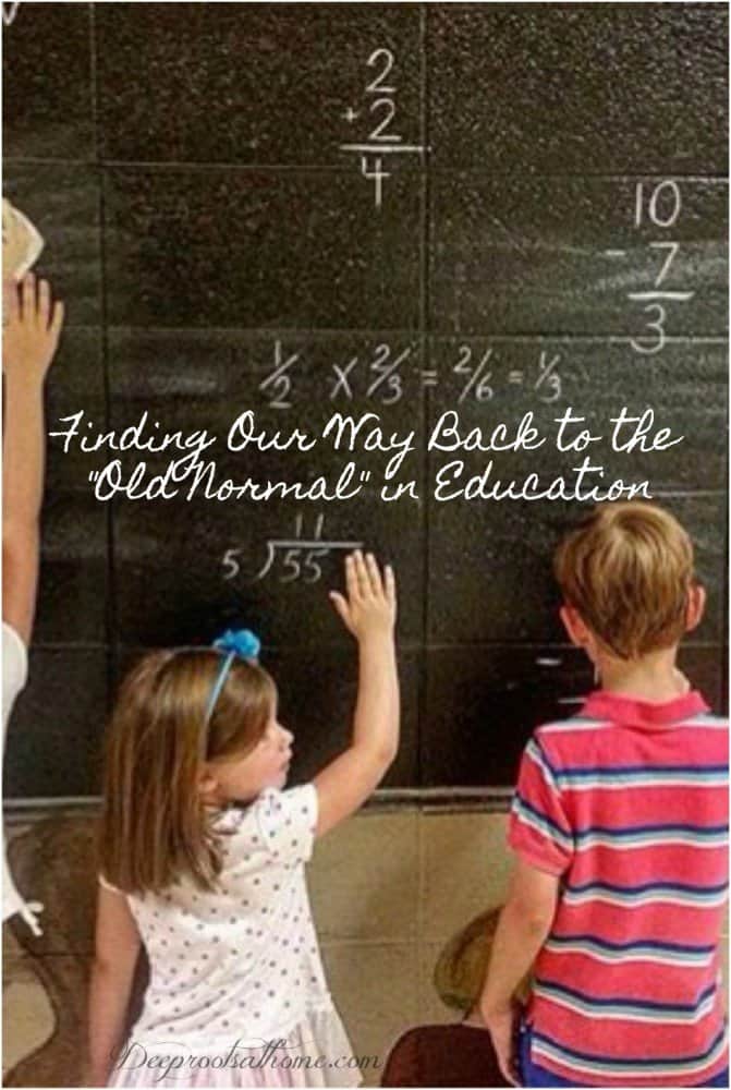 Finding Our Way Back to the "Old Normal" in Education